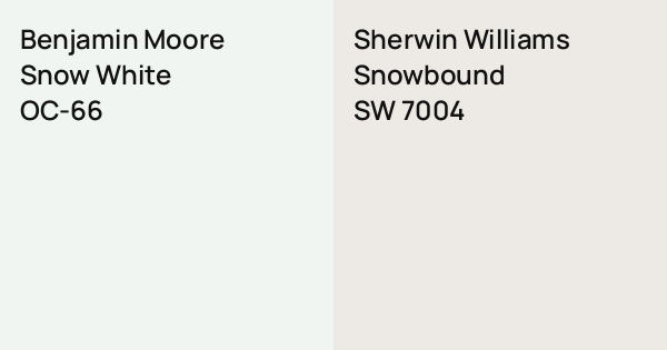 Benjamin Moore Snow White vs. Sherwin Williams Snowbound comparison