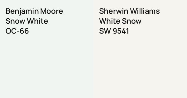 Benjamin Moore Snow White vs. Sherwin Williams White Snow comparison
