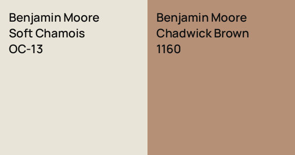 Benjamin Moore Soft Chamois vs. Benjamin Moore Chadwick Brown comparison