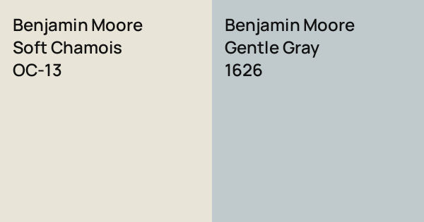 Benjamin Moore Soft Chamois vs. Benjamin Moore Gentle Gray comparison