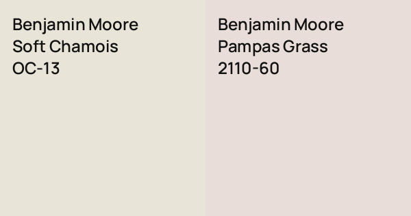 Benjamin Moore Soft Chamois vs. Benjamin Moore Pampas Grass comparison