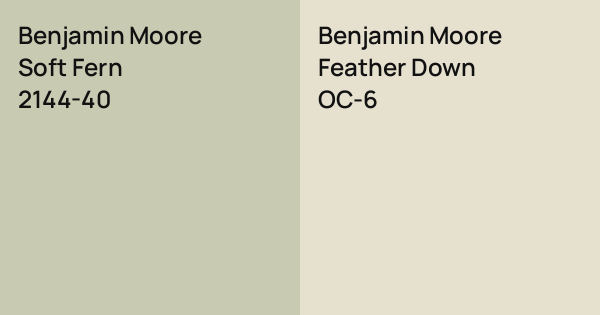 Benjamin Moore Soft Fern vs. Benjamin Moore Feather Down comparison