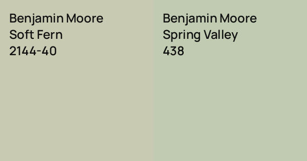 Benjamin Moore Soft Fern vs. Benjamin Moore Spring Valley comparison