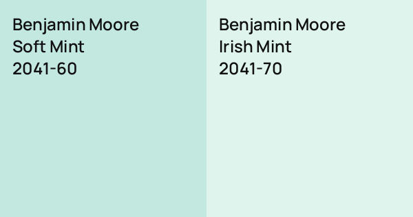 Benjamin Moore Soft Mint vs. Benjamin Moore Irish Mint comparison