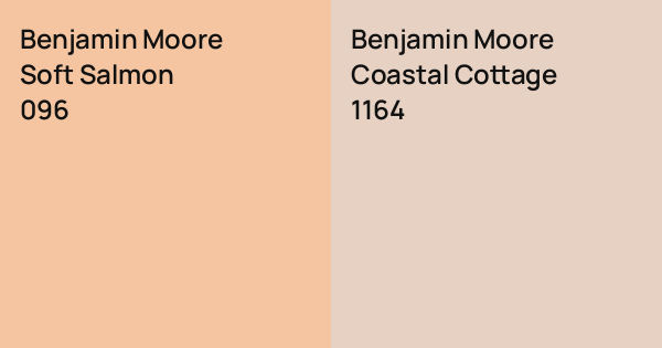 Benjamin Moore Soft Salmon vs. Benjamin Moore Coastal Cottage comparison