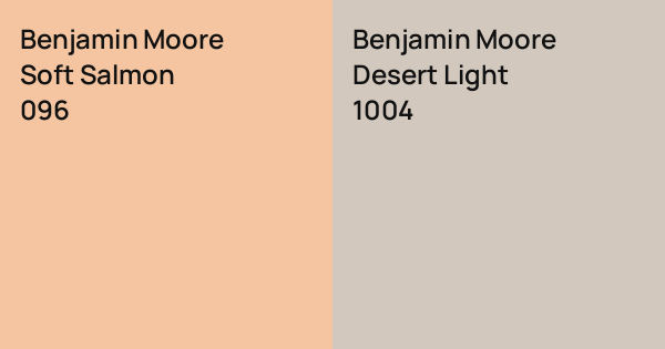 Benjamin Moore Soft Salmon vs. Benjamin Moore Desert Light comparison