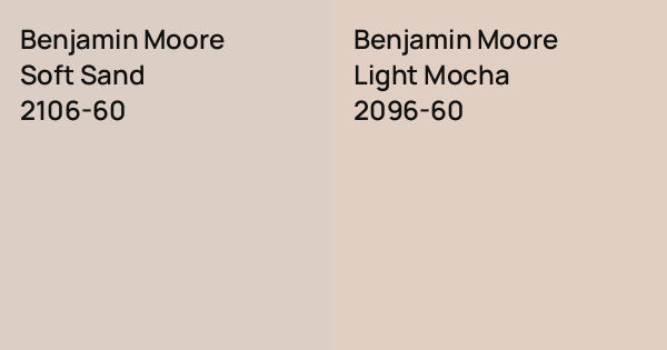 Benjamin Moore Soft Sand vs. Benjamin Moore Light Mocha comparison