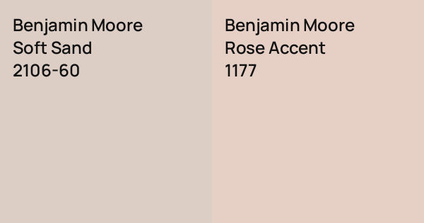 Benjamin Moore Soft Sand vs. Benjamin Moore Rose Accent comparison
