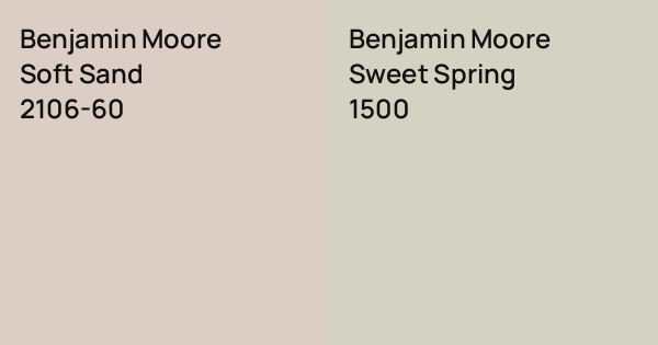 Benjamin Moore Soft Sand vs. Benjamin Moore Sweet Spring comparison