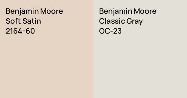 Benjamin Moore Soft Satin vs. Benjamin Moore Classic Gray comparison