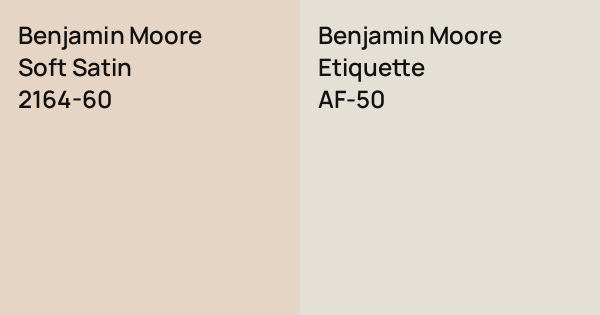 Benjamin Moore Soft Satin vs. Benjamin Moore Etiquette comparison