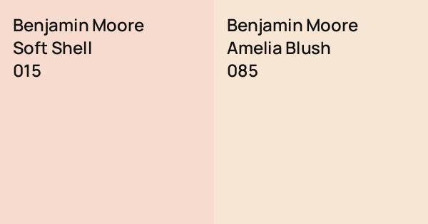 Benjamin Moore Soft Shell vs. Benjamin Moore Amelia Blush comparison