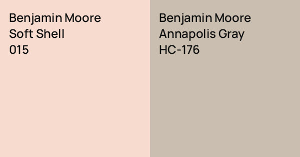 Benjamin Moore Soft Shell vs. Benjamin Moore Annapolis Gray comparison