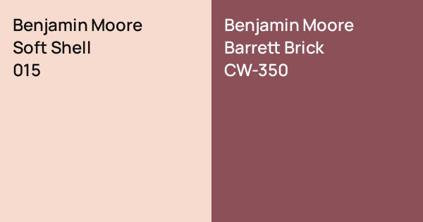 Benjamin Moore Soft Shell vs. Benjamin Moore Barrett Brick comparison