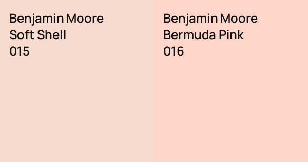 Benjamin Moore Soft Shell vs. Benjamin Moore Bermuda Pink comparison