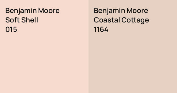Benjamin Moore Soft Shell vs. Benjamin Moore Coastal Cottage comparison