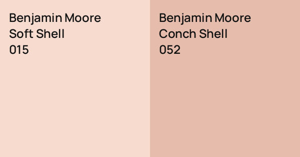 Benjamin Moore Soft Shell vs. Benjamin Moore Conch Shell comparison