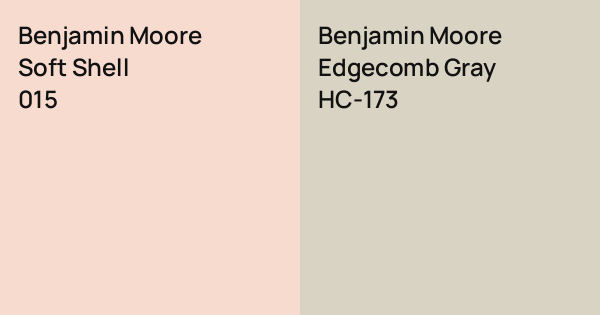 Benjamin Moore Soft Shell vs. Benjamin Moore Edgecomb Gray comparison