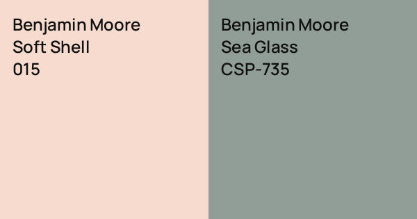 Benjamin Moore Soft Shell vs. Benjamin Moore Sea Glass comparison