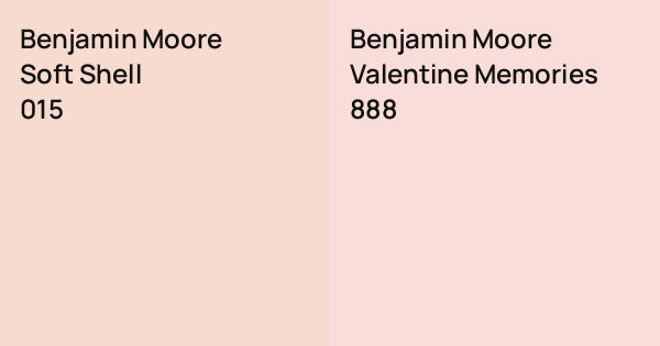 Benjamin Moore Soft Shell vs. Benjamin Moore Valentine Memories comparison