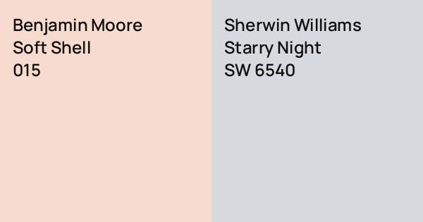 Benjamin Moore Soft Shell vs. Sherwin Williams Starry Night comparison