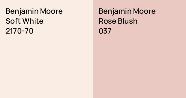 Benjamin Moore Soft White vs. Benjamin Moore Rose Blush comparison