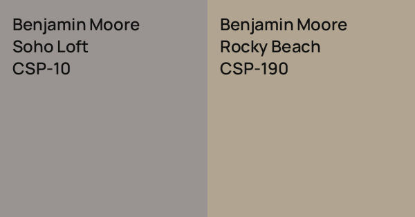 Benjamin Moore Soho Loft vs. Benjamin Moore Rocky Beach comparison