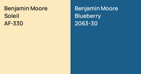 Benjamin Moore Soleil vs. Benjamin Moore Blueberry comparison