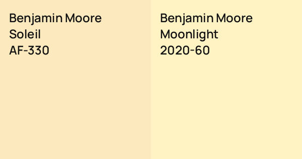 Benjamin Moore Soleil vs. Benjamin Moore Moonlight comparison