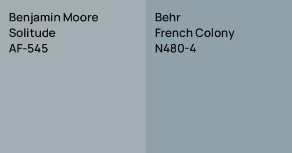 Benjamin Moore Solitude vs. Behr French Colony comparison
