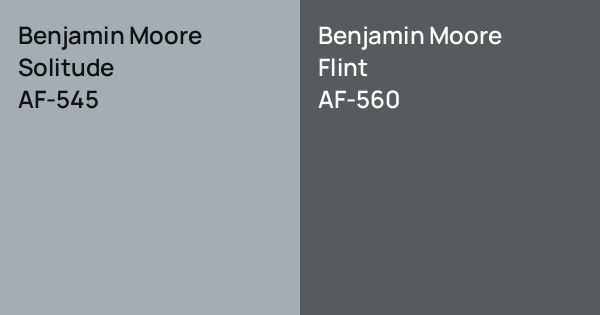 Benjamin Moore Solitude vs. Benjamin Moore Flint comparison