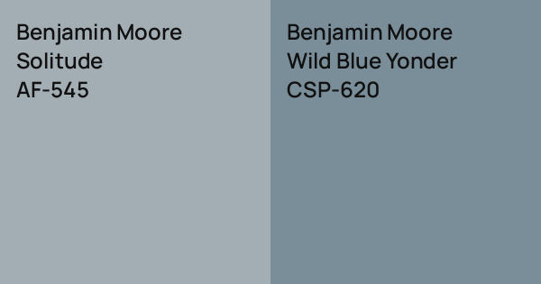 Benjamin Moore Solitude vs. Benjamin Moore Wild Blue Yonder comparison