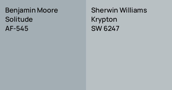 Benjamin Moore Solitude vs. Sherwin Williams Krypton comparison
