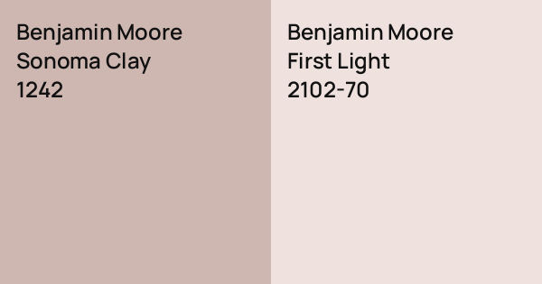 Benjamin Moore Sonoma Clay vs. Benjamin Moore First Light comparison