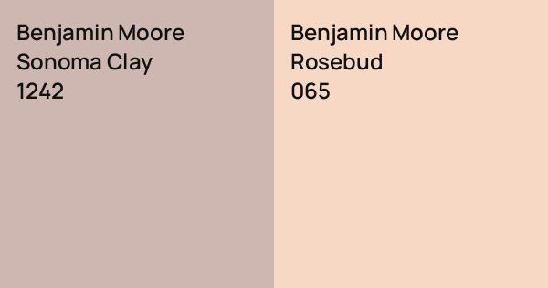 Benjamin Moore Sonoma Clay vs. Benjamin Moore Rosebud comparison