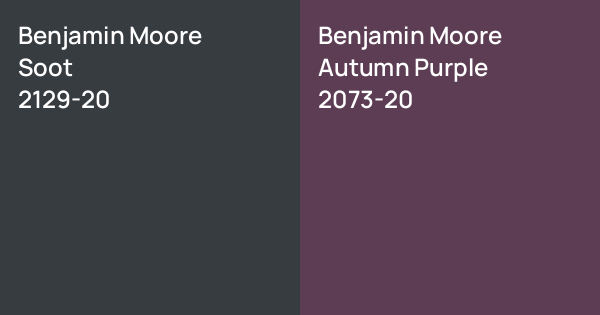 Benjamin Moore Soot vs. Benjamin Moore Autumn Purple comparison