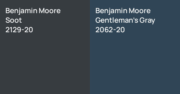 Benjamin Moore Soot vs. Benjamin Moore Gentleman's Gray comparison