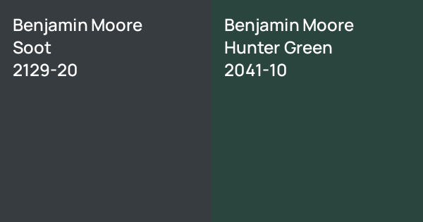 Benjamin Moore Soot vs. Benjamin Moore Hunter Green comparison