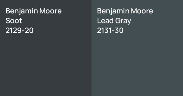 Benjamin Moore Soot vs. Benjamin Moore Lead Gray comparison