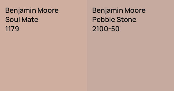 Benjamin Moore Soul Mate vs. Benjamin Moore Pebble Stone comparison