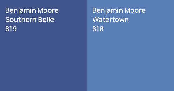 Benjamin Moore Southern Belle vs. Benjamin Moore Watertown comparison