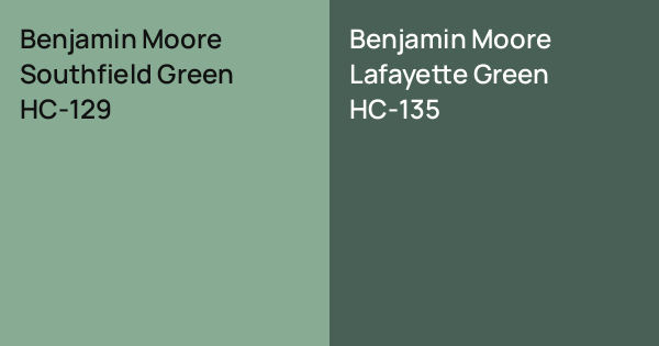 Benjamin Moore Southfield Green vs. Benjamin Moore Lafayette Green ...