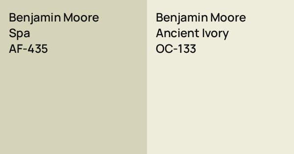 Benjamin Moore Spa vs. Benjamin Moore Ancient Ivory comparison