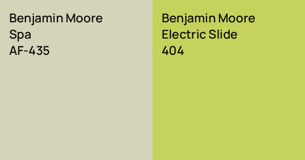 Benjamin Moore Spa vs. Benjamin Moore Electric Slide comparison