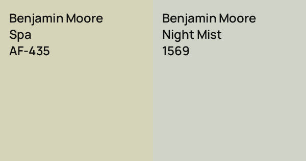 Benjamin Moore Spa vs. Benjamin Moore Night Mist comparison