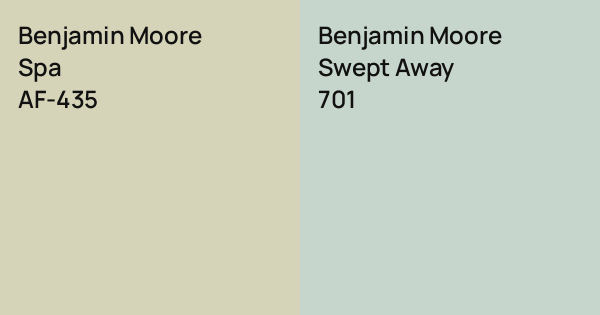 Benjamin Moore Spa vs. Benjamin Moore Swept Away comparison