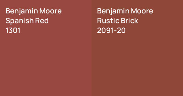 Benjamin Moore Spanish Red vs. Benjamin Moore Rustic Brick comparison