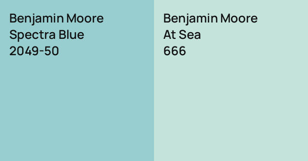 Benjamin Moore Spectra Blue vs. Benjamin Moore At Sea comparison