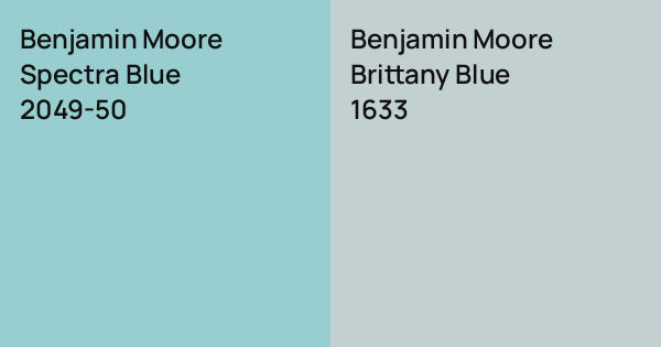 Benjamin Moore Spectra Blue vs. Benjamin Moore Brittany Blue comparison