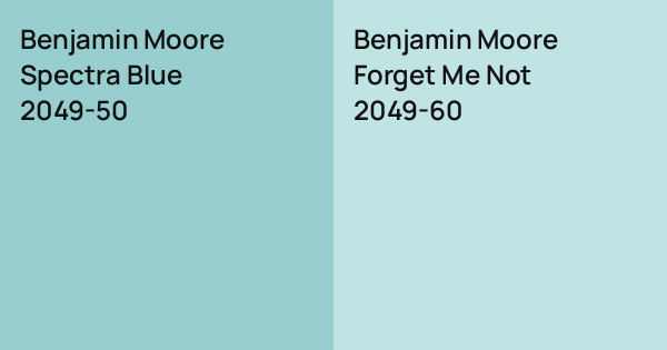 Benjamin Moore Spectra Blue vs. Benjamin Moore Forget Me Not comparison